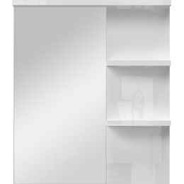 Places of Style Wandspiegel "Piano", B/H/T: 76cm x 89cm x 17cm, wei&szlig;, Flur, Spiegel, UV-lackiert, mit Ablagen, HxB: 89x76cm
