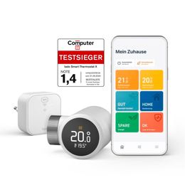 tado Heizkörperthermostat "SRT StarterKit X Line + Hombli Christmas Light RGB", B:12,3cm H:17,5cm T:17cm, weiß, Heizkörperthermostate