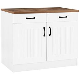 Unterschrank KOCHSTATION, B:100cm H:85cm T:60cm, weiß, Küche, Schränke, "KS-Athen"