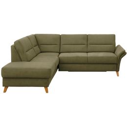 Ecksofa Home Affaire, B:238cm H:90cm T:213cm, grün, 98% Polyester 2% Polyamid, Wohnzimmer, Sofas, "Westerland L-Form", Federkern-Polsterung,