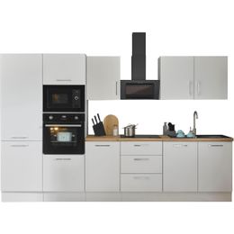 K&uuml;chenzeile, B:330cm H:211cm T:60cm, wei&szlig;, BASIC BY BALCULINA, Komplettk&uuml;chen-Sets, "Turin", Breite 330 cm, wahlweise mit E-Ger&auml;ten