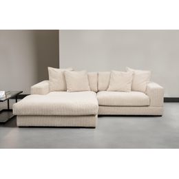 Ecksofa WERK2, B:285cm H:99cm T:195cm, weiß, 100% Polyester, Wohnzimmer, Sofas, "Eldorado, Megasofa, Polsterecke mit viel Platz, Breite 285cm,