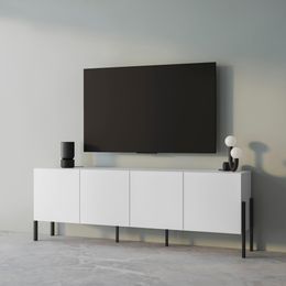 Kommode Inosign, B:200cm H:70cm T:40cm, weiß, Flur, Sideboards, "Jukon,Breite 200 cm, moderne grifflose Kommode,4 Türen", Sideboard, Anrichte viel