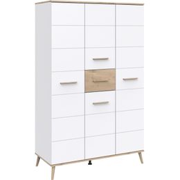 Kleiderschrank wimex, B:125cm H:202cm T:58cm, wei&szlig;, Spanplatte, Schr&auml;nke, "Fehmarn", Mit Massivholzf&uuml;&szlig;en