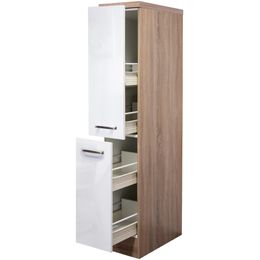 Apothekerschrank Flex-Well, B:30cm H:162cm T:57cm, wei&szlig;, Holzwerkstoff, K&uuml;che, Schr&auml;nke, "Florenz", (B x H x T) 30 x 162 x 60 cm, mit 4 Ablagen