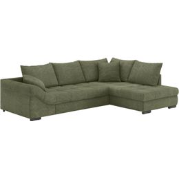 Ecksofa MR. COUCH, B:303cm H:86cm T:202cm, grün, Stripes (92% Polyester / 8% Nylon), Wohnzimmer, Sofas, "Allegro DuraFlex, L-Form",