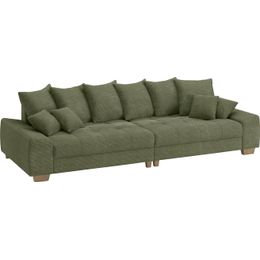 Big-Sofa MR. COUCH, B:300cm H:88cm T:118cm, gr&uuml;n, Stripes (92% Polyester / 8% Nylon), Sofas, "Nikita II", mit Kaltschaumpolsterung bis 140kg belastbar