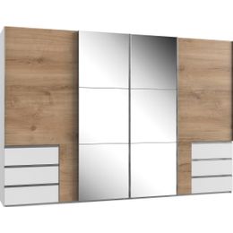 Schwebet&uuml;renschrank wimex, B:350cm H:236cm T:65cm, wei&szlig;, Schr&auml;nke, "Level by fresh to go", mit Synchron&ouml;ffnung