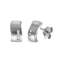 Vivance Damen Paar Ohrstecker "925 Silber rhodiniert 6x Zirkonia", one-size, Silber 925 (Sterlingsilber), wei&szlig;, Silber 925 (Sterlingsilber), Ohrringe