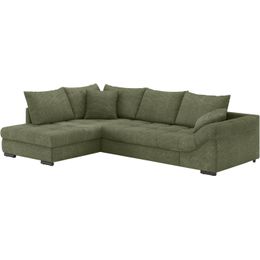 Ecksofa MR. COUCH, B:303cm H:86cm T:202cm, grün, Stripes (92% Polyester / 8% Nylon), Wohnzimmer, Sofas, "Allegro DuraFlex, L-Form",