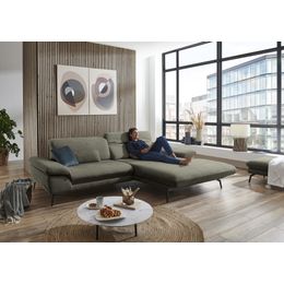 Ecksofa DIE PLANBAR, B:293cm H:81cm T:191cm, gr&uuml;n, 100% Polyester, Wohnzimmer, Sofas, "MP-IN22025 L-Form", mit Kopfteilverstellung, wahlweise mit