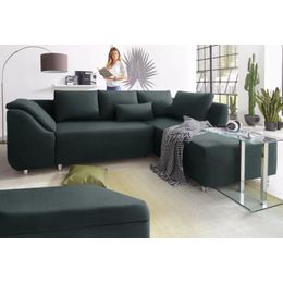 Ecksofa Collection AB, B:256cm H:87cm T:165cm, gr&uuml;n, Microfaser PRIMABELLE (100% Polyester) / Struktur (80% Polyester, 20% Acryl);Struktur (80%