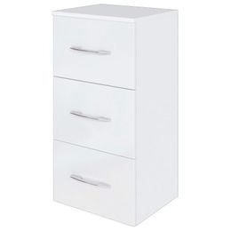 Unterschrank Welltime, B:40cm H:79cm T:35cm, wei&szlig;, Holzwerkstoff, MDF, K&uuml;che, Schr&auml;nke, "Florida", Breite 40 cm, mit Softclose-Funktion