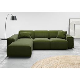 Ecksofa Andas, B:264cm H:71cm T:191cm, grün, 95% Polyester, 5% Nylon, Wohnzimmer, Sofas, "Glimminge L-Form auch in Breitcord, Feincord + Easy