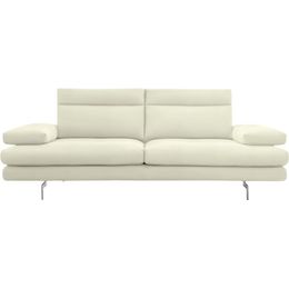 3-Sitzer Calia italia, B:208cm H:90cm T:113cm, weiß, Leder ANTARES (100% Leder), Sofas, "Toby Wing, Designsofa mit hohem Sitzkomfort, bequem und