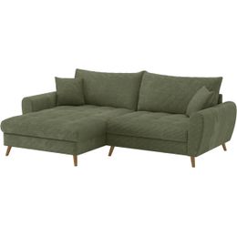 Ecksofa MR. COUCH, B:246cm H:71cm T:170cm, grün, Stripes (92% Polyester / 8% Nylon), Wohnzimmer, Sofas, "Blackburn II L-Form", Wahlweise mit