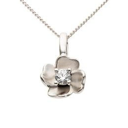 Firetti Damen Blumenanhänger "Schmuck Geschenk Gold 333 Anhänger für Halskette Goldanhänger Blume", 0,05 P2 = erkennbare Einschlüsse, Diamanten