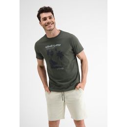 Lerros Herren T-Shirt "Lerros T-Shirt mit Frontprint", grün, Gr. S, 100% Baumwolle, Shirts