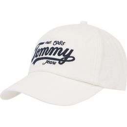 Tommy Jeans Herren Baseball Cap "TJM ARCHIVE SCRIPT CAP", wei&szlig;, unifarben, Web, Baumwolle, Caps, Mit festem Schirm