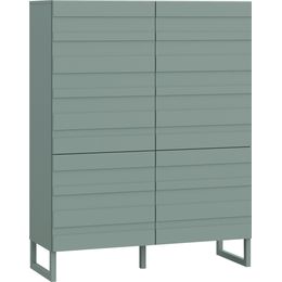 Highboard FORTE, B:109,9cm H:140cm T:41,6cm, grün, Spanplatte, Wohnzimmer, Sideboards, "Bretania"