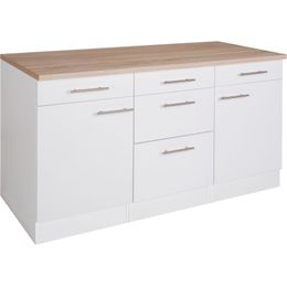 Unterschrank Optifit, B:150cm H:84,8cm T:60cm, wei&szlig;, K&uuml;che, Schr&auml;nke, "Tula", Breite 150 cm
