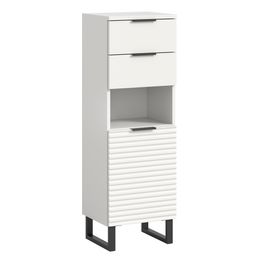 Unterschrank Welltime, B:35cm H:110cm T:34cm, wei&szlig;, FSC-zertifizierter Holzwerkstoff, MDF, Badezimmer, Schr&auml;nke, "Litica, H&ouml;he 110 cm, 2 Schubk&auml;sten,