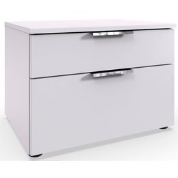 Nachtkommode wimex, B:54cm H:39cm T:41cm, weiß, Spanplatte, Sideboards, "Level by fresh to go", 2 Schubladen mit soft-close Funktion, 54cm breit,