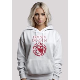 F4NT4STIC Damen Kapuzenpullover "House Of The Dragon Targaryen Crest Logo", wei&szlig;, Gr. S, Obermaterial: 65% Baumwolle, 35% Polyester, Pullover,