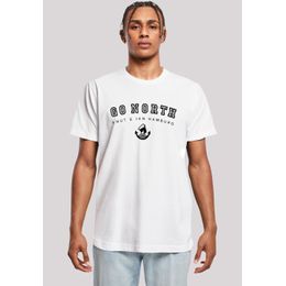F4NT4STIC Damen T-Shirt "Go North", wei&szlig;, Gr. XS, Obermaterial: 100% Baumwolle, Shirts, Print