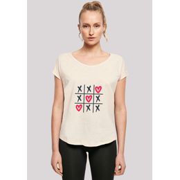 F4NT4STIC Damen T-Shirt "Valentinstag Herz Tic Tac Toe", wei&szlig;, Gr. M, Obermaterial: 100% Baumwolle, Shirts, Premium Qualit&auml;t