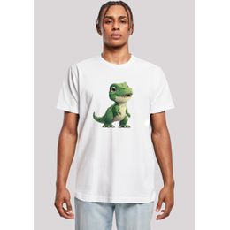 F4NT4STIC Herren T-Shirt "Süßer grüner Dino", weiß, Gr. S, Obermaterial: 100% Baumwolle, Shirts, Premium Qualität