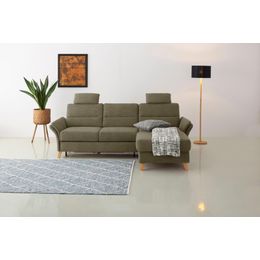 Ecksofa Home Affaire, B:252cm H:90cm T:162cm, grün, 100% Polyester, Wohnzimmer, Sofas, "Westerland L-Form", Federkern-Polsterung, wahlweise mit