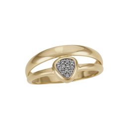 Firetti Damen Goldring "Schmuck Geschenk Gold 333 Geometrische Form Dreieck in 2-rhg. Optik", 16, Gelbgold 333, 2,3mm, weiß, Gelbgold 333,