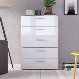 Kommode Inosign, B:70cm H:102cm T:40,3cm, weiß, Spanplatte, Schlafzimmer, Sideboards, "Pepe Highboard", Schubkastenkommode, Breite 70 cm, Höhe 102 cm