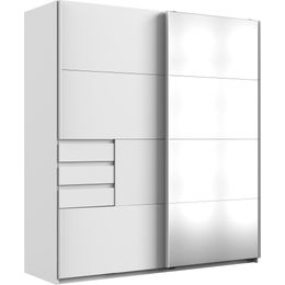 Schwebet&uuml;renschrank wimex, B:180cm H:198cm T:64cm, wei&szlig;, Spanplatte, Schr&auml;nke, "Oldenburg, Kleiderschrank mit Spiegel in wei&szlig;, 3 Schubladen", mit