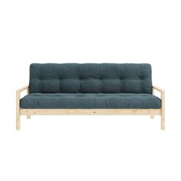 Schlafsofa Karup Design, B:205cm H:79cm T:95cm, grün, Matratzenmaterialzusammensetzung: Futonmatratze mit Knopfheftung, Höhe 14 cm, aus recyceleten