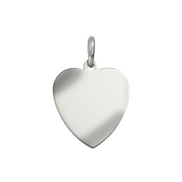 Vivance Damen Kettenanh&auml;nger "925/- Sterling Silber rhodiniert Silberplatte Herz", one-size, Silber 925 (Sterlingsilber), 3,5 g, wei&szlig;, Silber 925