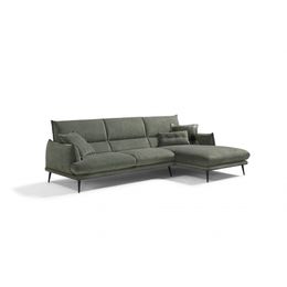 Ecksofa Egoitaliano, B:265cm H:90cm T:225cm, grün, 100% Polyester, Wohnzimmer, Sofas, "FUNNY, hochwertiges und aktuelles Design, bequeme