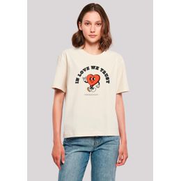 F4NT4STIC Damen T-Shirt "In Love We Trust Valentinstag Streetwear", weiß, Gr. XL, Obermaterial: 100% Baumwolle, Shirts, Premium Y2K Streetwear