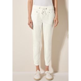 Cecil Damen Röhrenhose, weiß, Gr. M, unifarben, Web, 98% Baumwolle, 2% Elasthan, Hosen, aus Baumwolle mit Stretchanteil