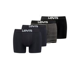 Levi's LEVI'S Herren Boxershorts, Gr. L, schwarz-weiß, Obermaterial: 95% Baumwolle, 5% Elasthan, gestreift, unifarben, Unterhosen, mit breitem Logobund