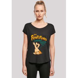 F4NT4STIC Damen T-Shirt "Die Familie Feuerstein", schwarz, Gr. S, Obermaterial: 100% Baumwolle, Shirts, Damen,Premium Merch,Lang,Longshirt,Bedruckt