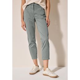 Röhrenhose Cecil, Damen, Gr. 31, Länge 26, grau (obelisk grau), Web, 97% Baumwolle, 3% Elasthan, unifarben, comfort fit wadenlang, Hosen, 4-Pocket Style