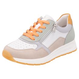 Remonte Damen Keilsneaker, Gr. 37, wei&szlig;, Leder, Lederimitat, Schuhe, Freizeitschuh, Halbschuh, Schn&uuml;rschuh mit gepolstertem Schaftrand