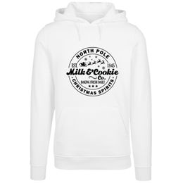 F4NT4STIC Damen Kapuzenpullover "Milk and Cookie Bakery Retro Christmas Sign", wei&szlig;, Gr. S, Obermaterial: 65% Baumwolle, 35% Polyester, Pullover,
