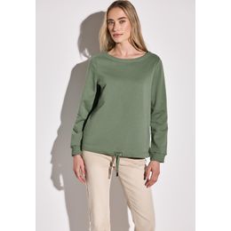 Street One Damen Sweatshirt, gr&uuml;n, Gr. 34, unifarben, Sweatware, 60% Baumwolle, 40% Polyester, Sweatshirts, im soften Baumwoll-Mix