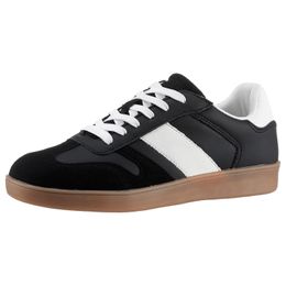 ANISTON SHOES Damen Sneaker, Gr. 38, schwarz-wei&szlig;, Lederimitat, Schuhe, Freizeitschuh, Halbschuh, Schn&uuml;rschuh - NEUE KOLLEKTION