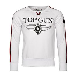 Top Gun Herren Sweater "Streak TG20191013", wei&szlig;, Gr. M, Obermaterial: 100% Baumwolle, Sweatshirts
