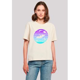 F4NT4STIC Damen T-Shirt "Retro Alien Weltraum Sonnenuntergang", weiß, Gr. M, Obermaterial: 100% Baumwolle, Shirts, Premium Qualität