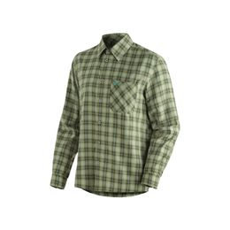 Maier Sports Herren Funktionshemd "Claas", grün, Gr. 50, 85% Polyester, 15% Viscose, Hemden, Herren Hemd, langarm Karohemd für Outdoor und Freizeit